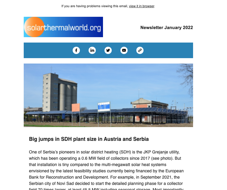 Previous Newsletters | Solarthermalworld